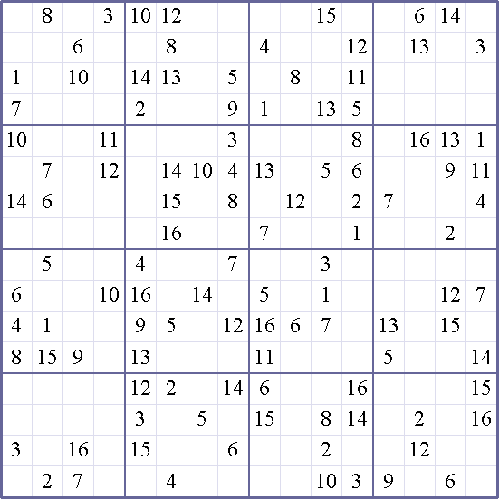 Sudoku Weekly - Free Online Printable Sudoku Games! 16x16 hard Puzzle