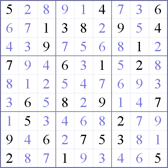 Sudoku Weekly - Print This Puzzle! 9x9 hard Solution