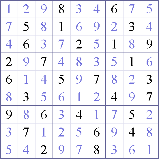 Sudoku Weekly - Free Online Printable Sudoku Games! 9x9 medium Solution