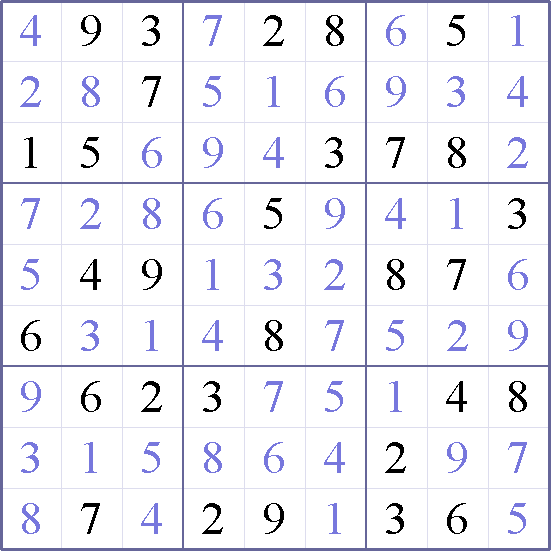 Sudoku Weekly - Free Online Printable Sudoku Games! 9x9 medium Solution